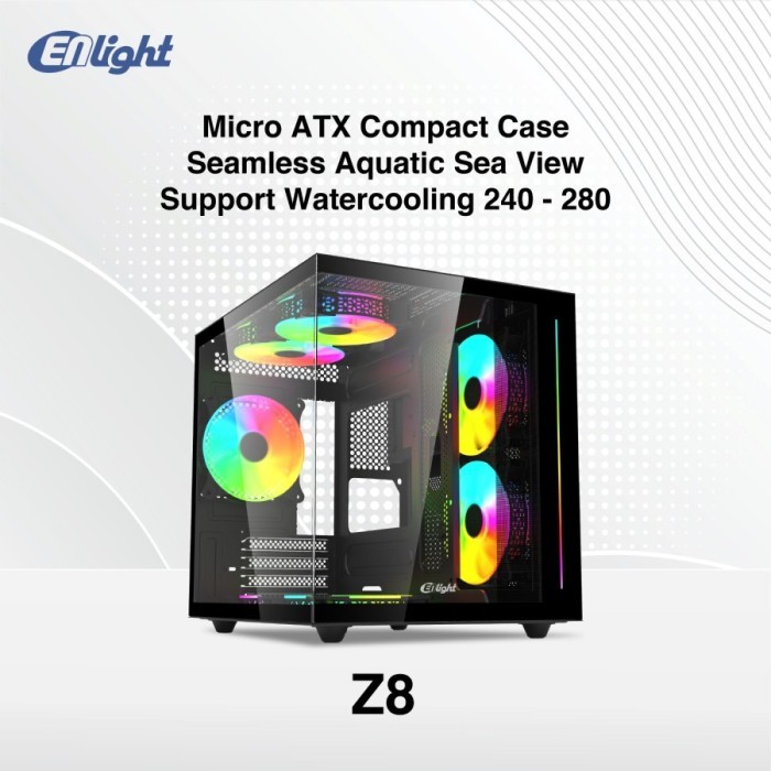 Jual ENLIGHT Z8 - Micro ATX PC Case - Include 3 Fan - Black | Shopee ...
