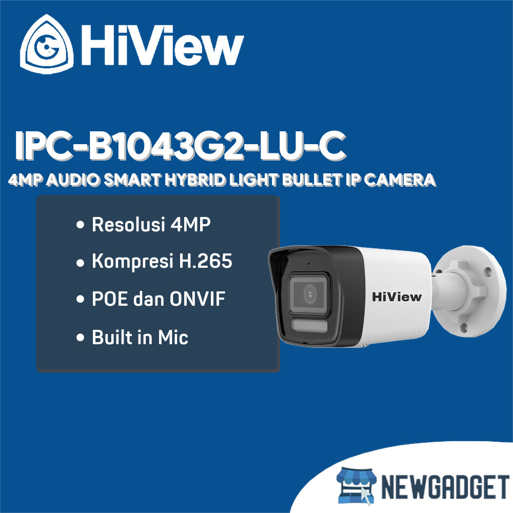 Jual HIVIEW IPC-B1043G2-LU-C 4MP AUDIO BUILT-IN MIC SMART HYBRID LIGHT BULLET IP CAMERA | Shopee ...