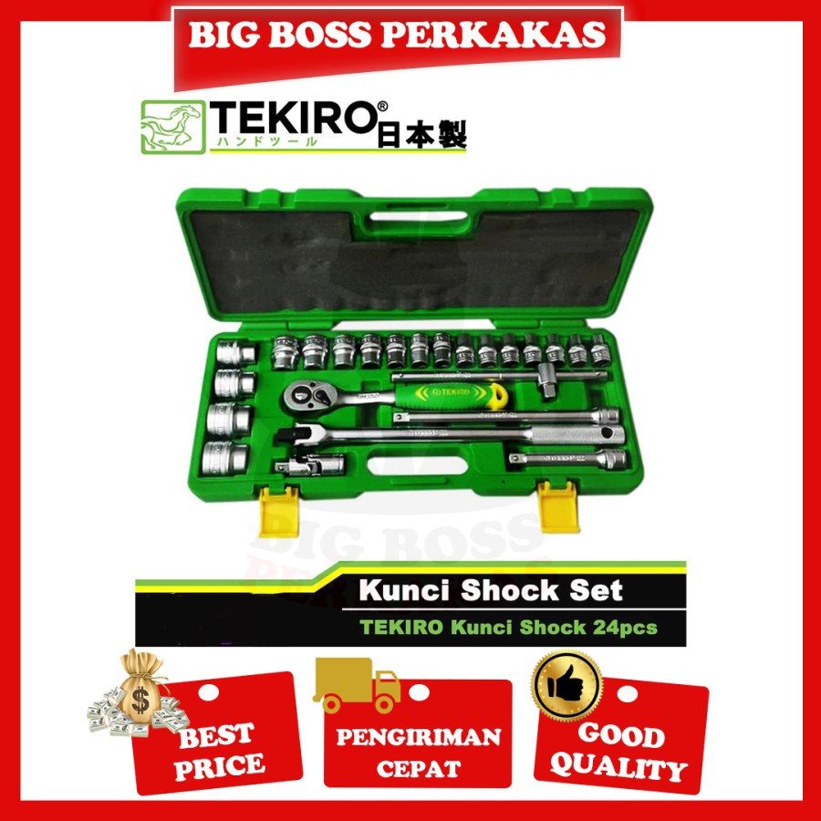 Jual Tekiro Kunci SHOCK Set 8 - 32 mm 1/2" HAND Socket 24 Pcs 6 PT 8-32mm | Shopee Indonesia
