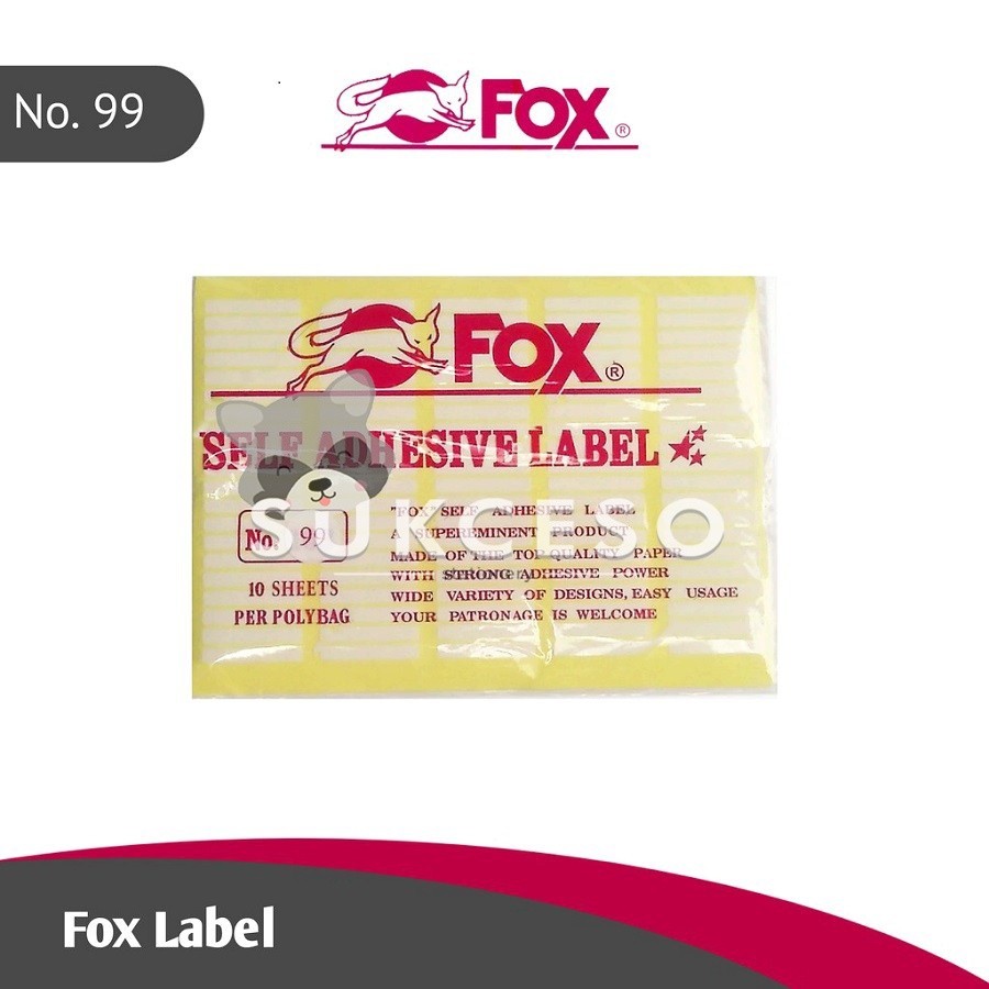 Jual Fox Label Murah No 99 - 112 / Label Sticker Murah Berkualitas ...