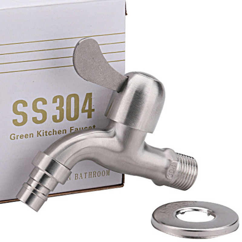 Jual 304 Stainless Steel Garden Lengthen Fast Open Faucet, Washing ...