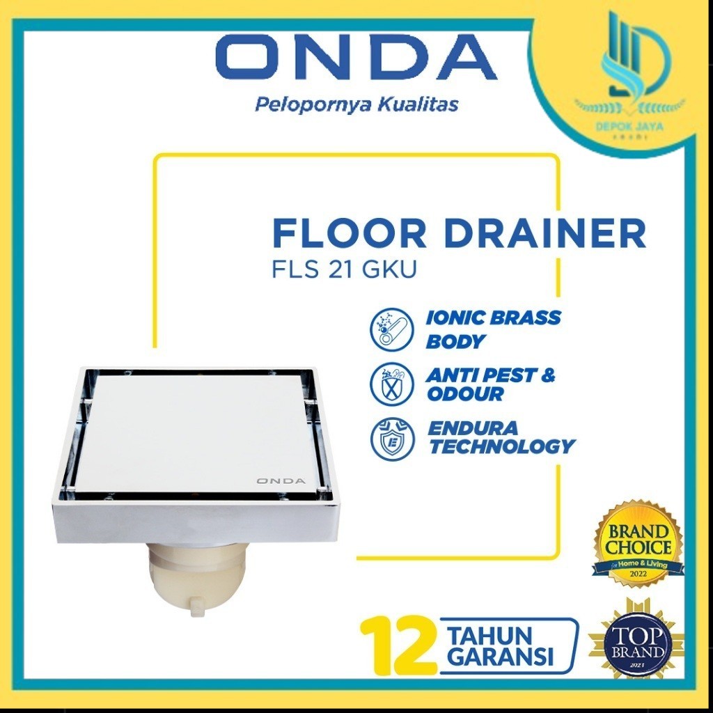 Jual ONDA Floor Drain Saringan Got Kamar Mandi Kuningan Tile Insert Anti Bau FLS 21 GKU 2 ...