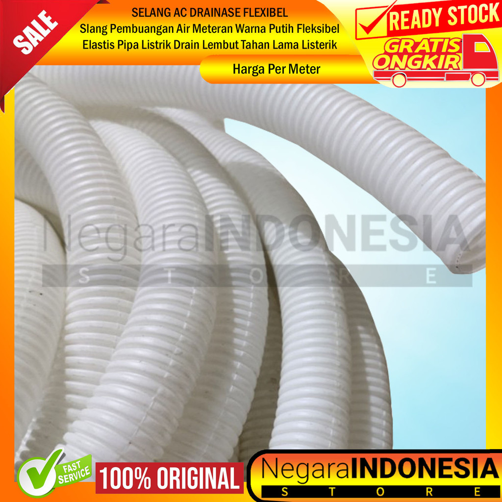 Jual Selang Ac Drainase Flexibel Pembuangan Air Meteran Warna Putih ...