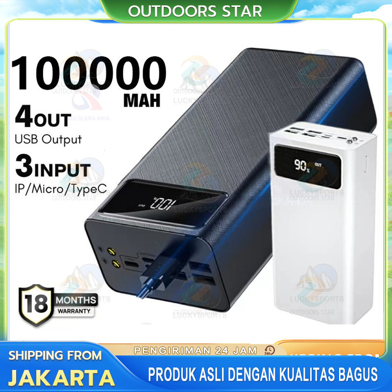 Jual 100000mAh Powerbank Fast Charging Full Capacity 4 USB Charge Ports PD Fast Charging Power ...