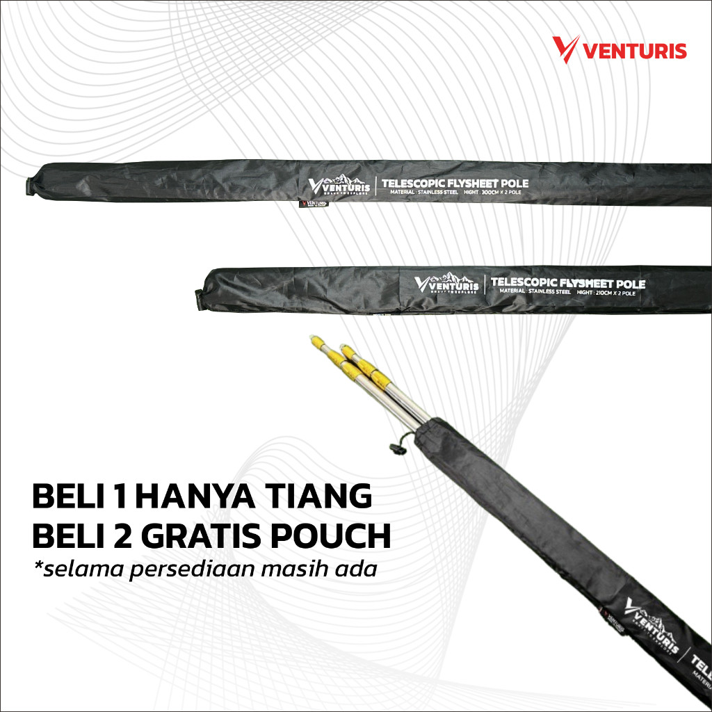 Jual Tiang Flysheet Teleskopik Stainless Steel Venturis Trap Pole ...