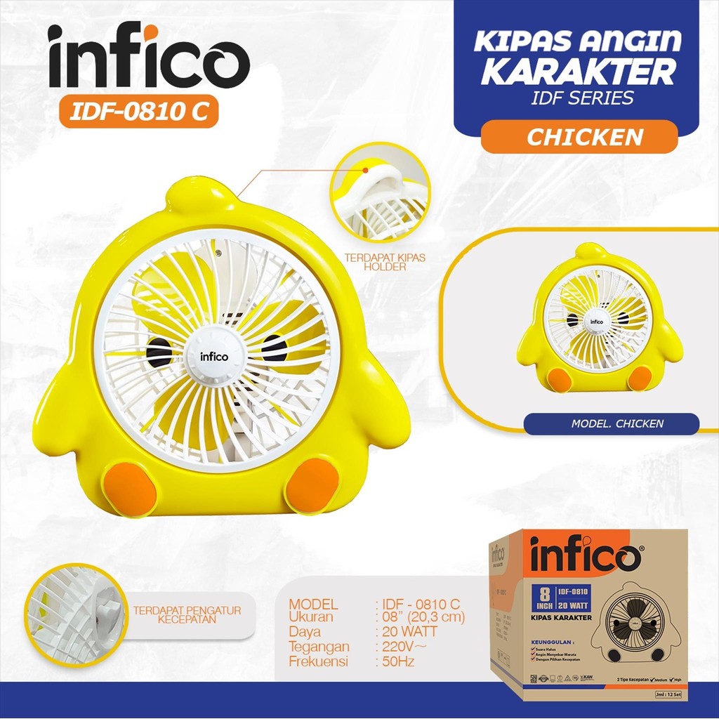 Jual Kipas Angin Infico Karakter 3D IDF-0810 / Fan Mini Karakter 8 Inch ...