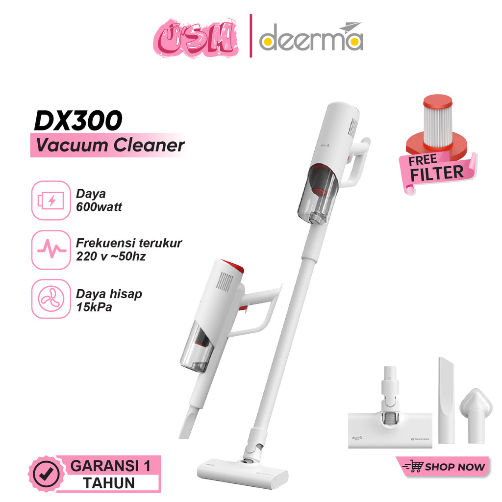Jual Deerma dx300 Household Handheld Portable Vacuum Cleaner Strength Dust Collector 15KPA ...