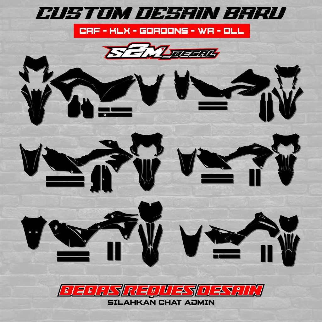 Jual MS DECAL STICKER CUSTOM REQUES DESAIN BARU ( CRF-WR-KLX-GORDONS-YZ ...