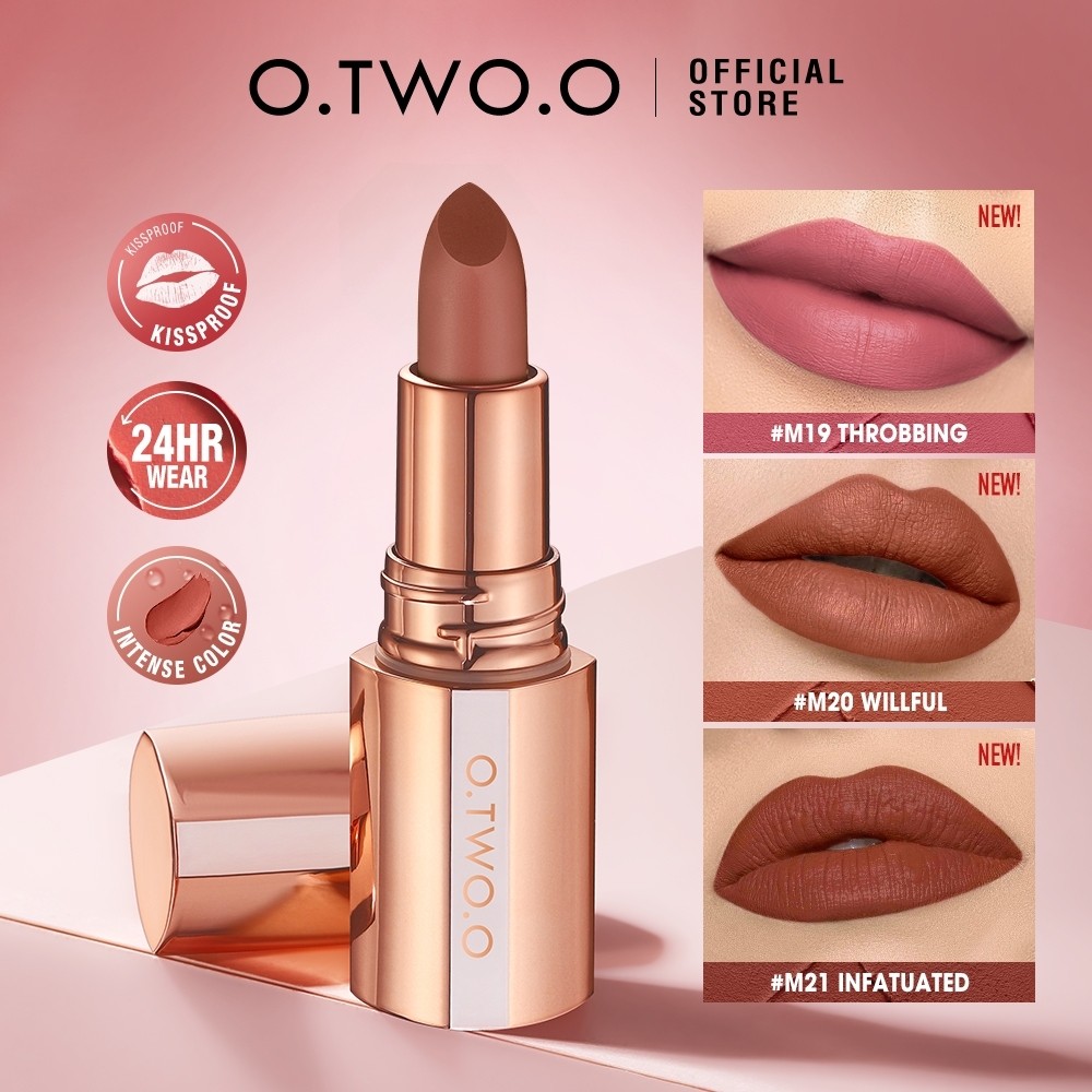 Jual O.TWO .O Matte Lipstick Misty Kiss Lock Color Silky 24H Long ...