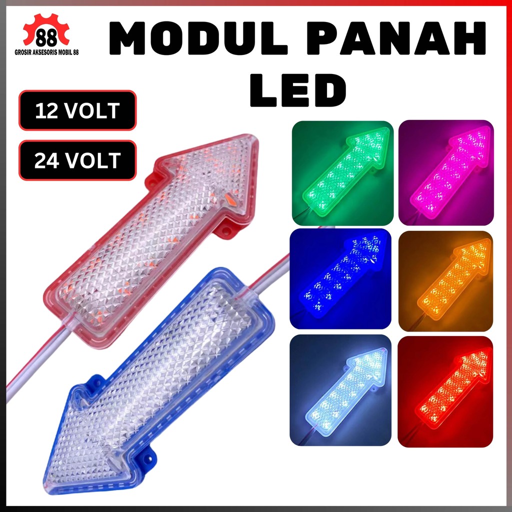 Jual Modul Lampu Led Panah 12V 24V Lampu Tambahan Sein Sign Variasi Motor Mobil Bak Truk ...