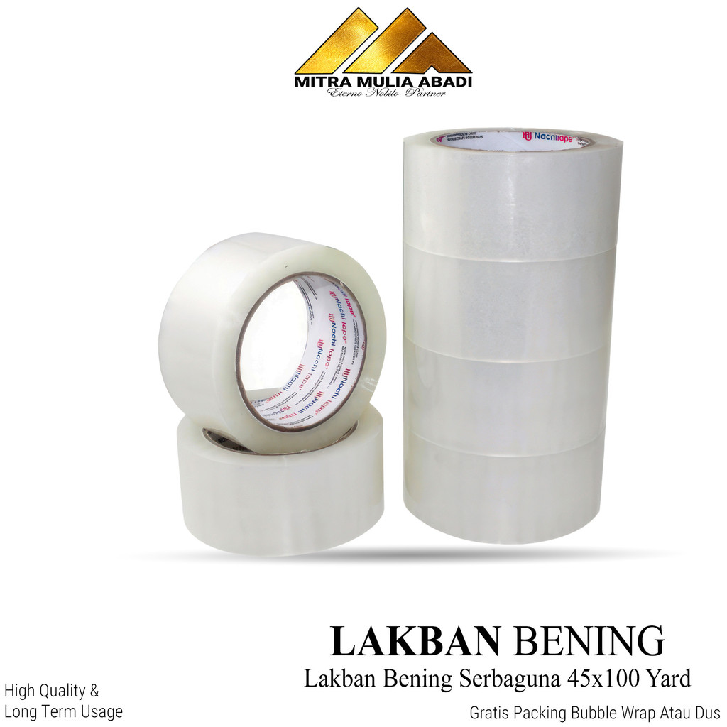 Jual Lakban Plastik Bening 100yard Takumi Isolasi Solatip Bening Besar ...