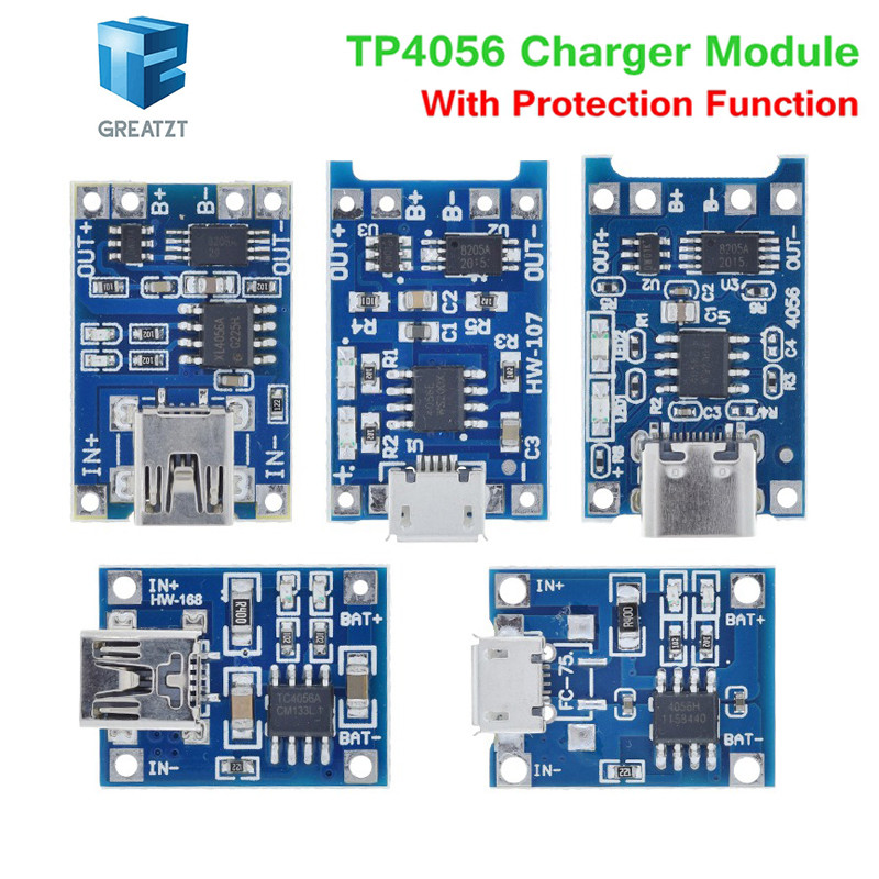 Jual 1/5PCS Micro USB 5V 1A 18650 TP4056 Lithium Battery Charger Module ...