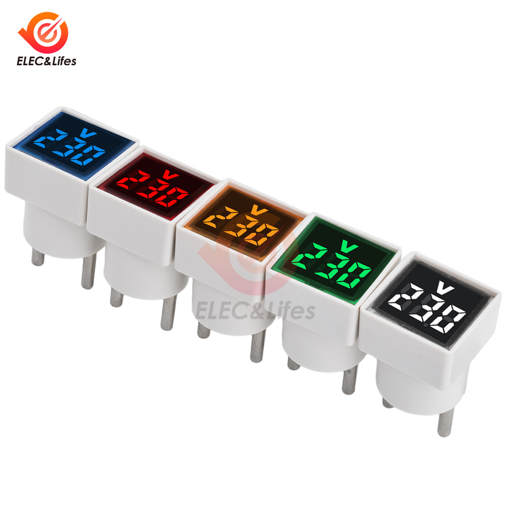 Jual AC 50-500V Square/Round LED Digital Voltmeter 110V 220V Voltage ...