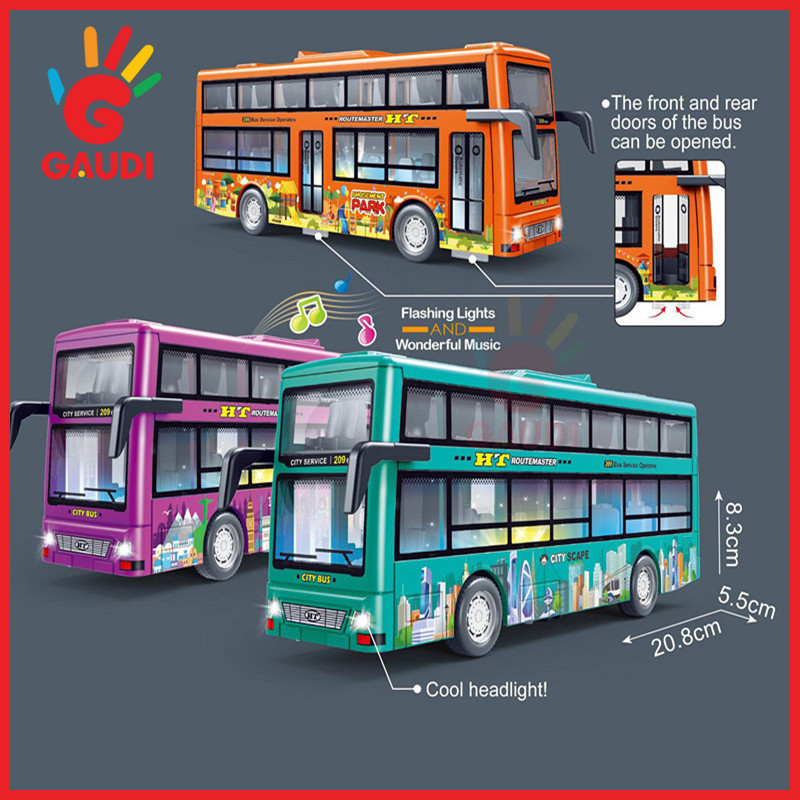 Jual Gaudi Mainan bus mainan dengan lampu, musik, dan model mobil ...