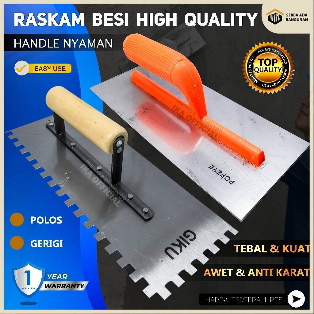 Jual SAB Roskam - Raskam gerigi plastering trowel alat pasang perata ...
