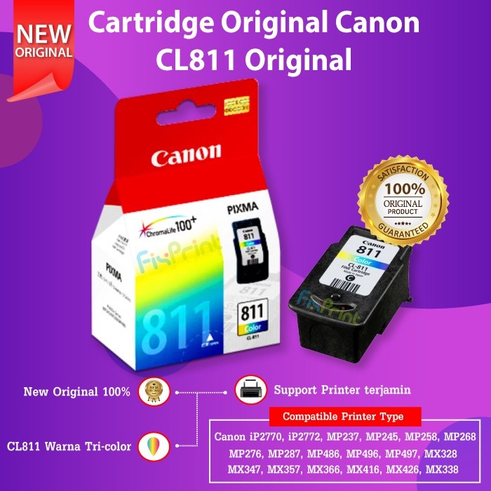Jual FixPrint Tinta Canon 811 Color Original Cartridge CL-811 | Shopee ...