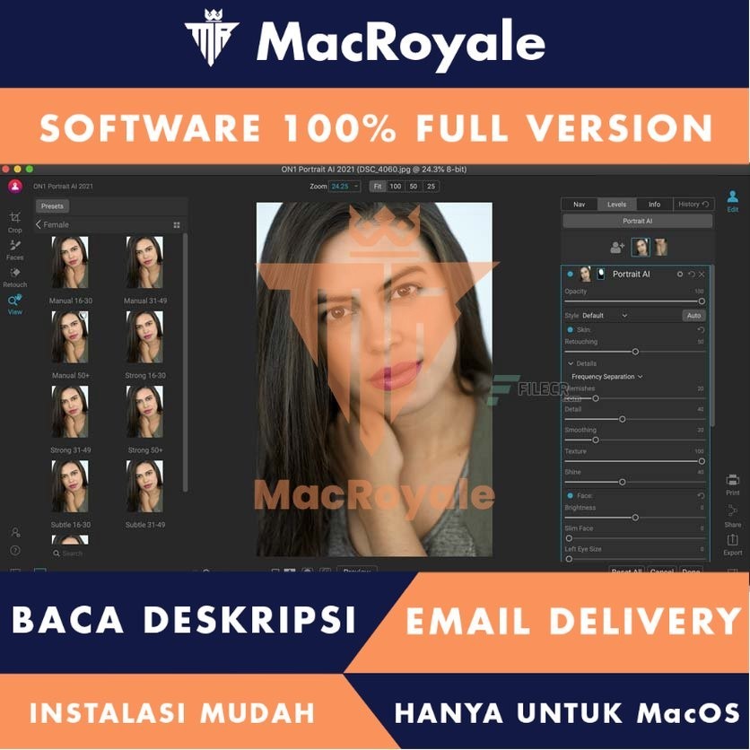 Jual [MacOS] ON1 Portrait AI Full Version Lifetime Full Garansi - Perangkat lunak editing potret ...
