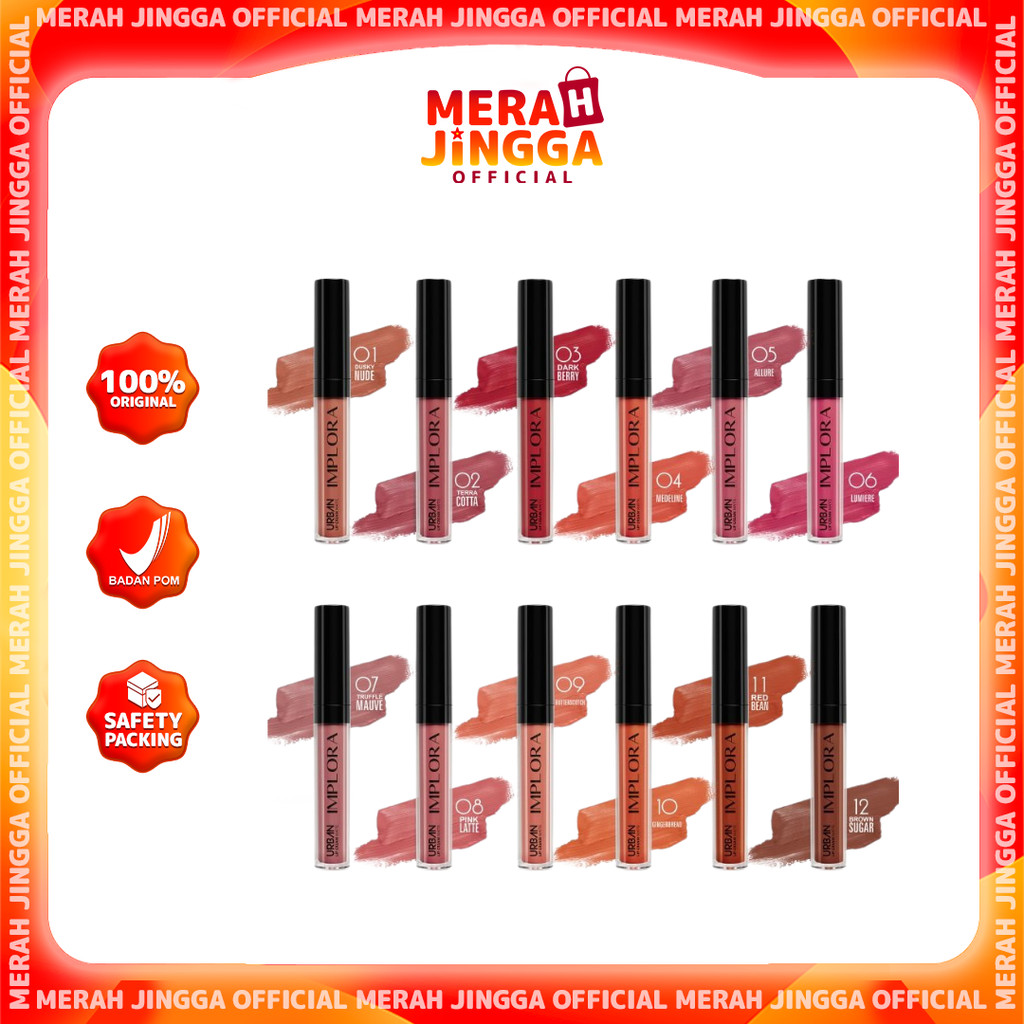 Jual IMPLORA URBAN MATTE LIP CREAM | Merah Jingga Official | Shopee ...