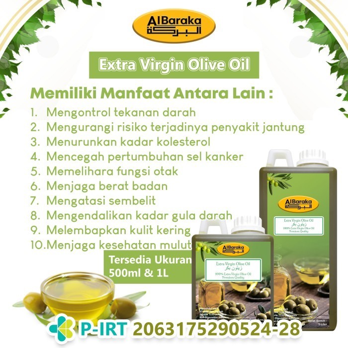 Jual AL BARAKAH EXTRA VIRGIN OLIVE OIL 1LTR | Shopee Indonesia