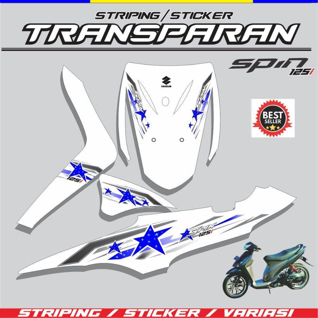 Jual LIS Sticker Transparan Uv Suzuki Spin 125 Striping Bintang New ...