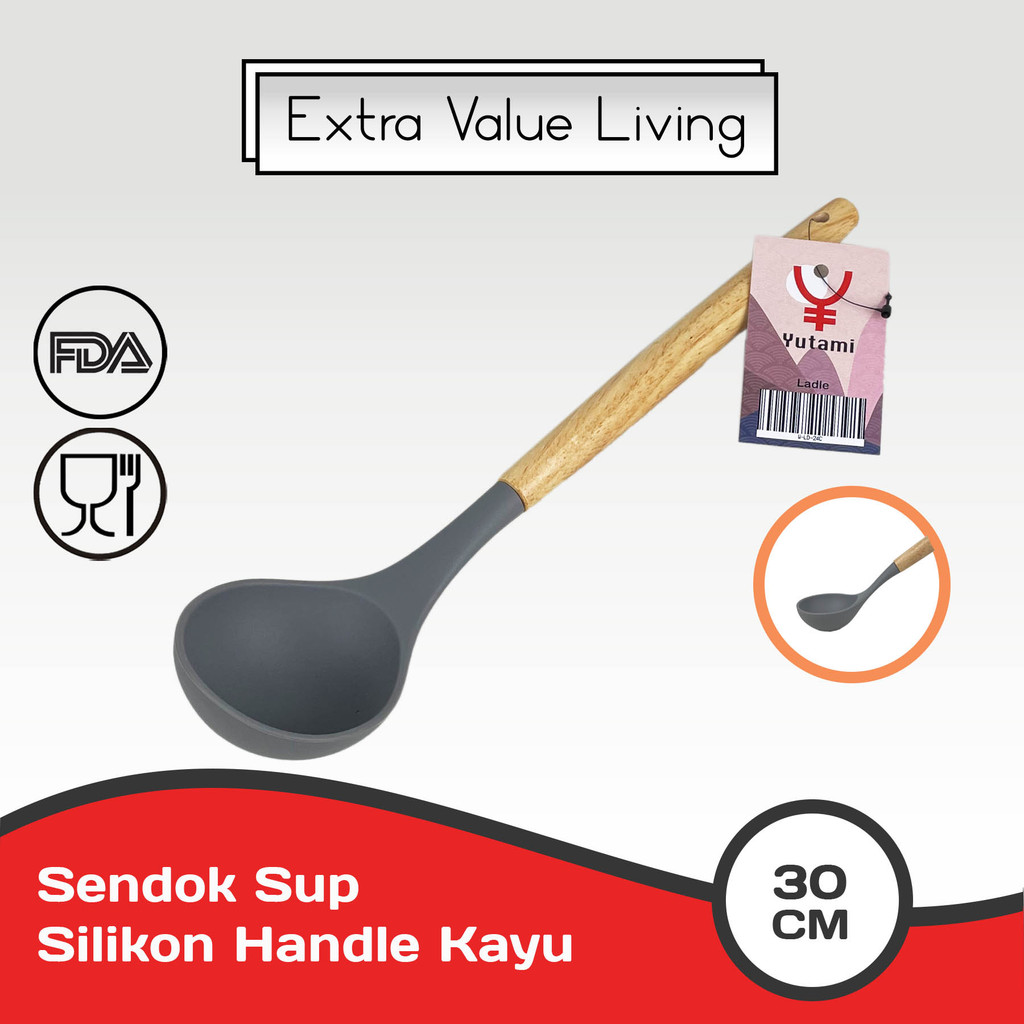 Jual YUTAMI Sendok Sup Centong Sup Silikon Ladle Abu Centong Gagang ...