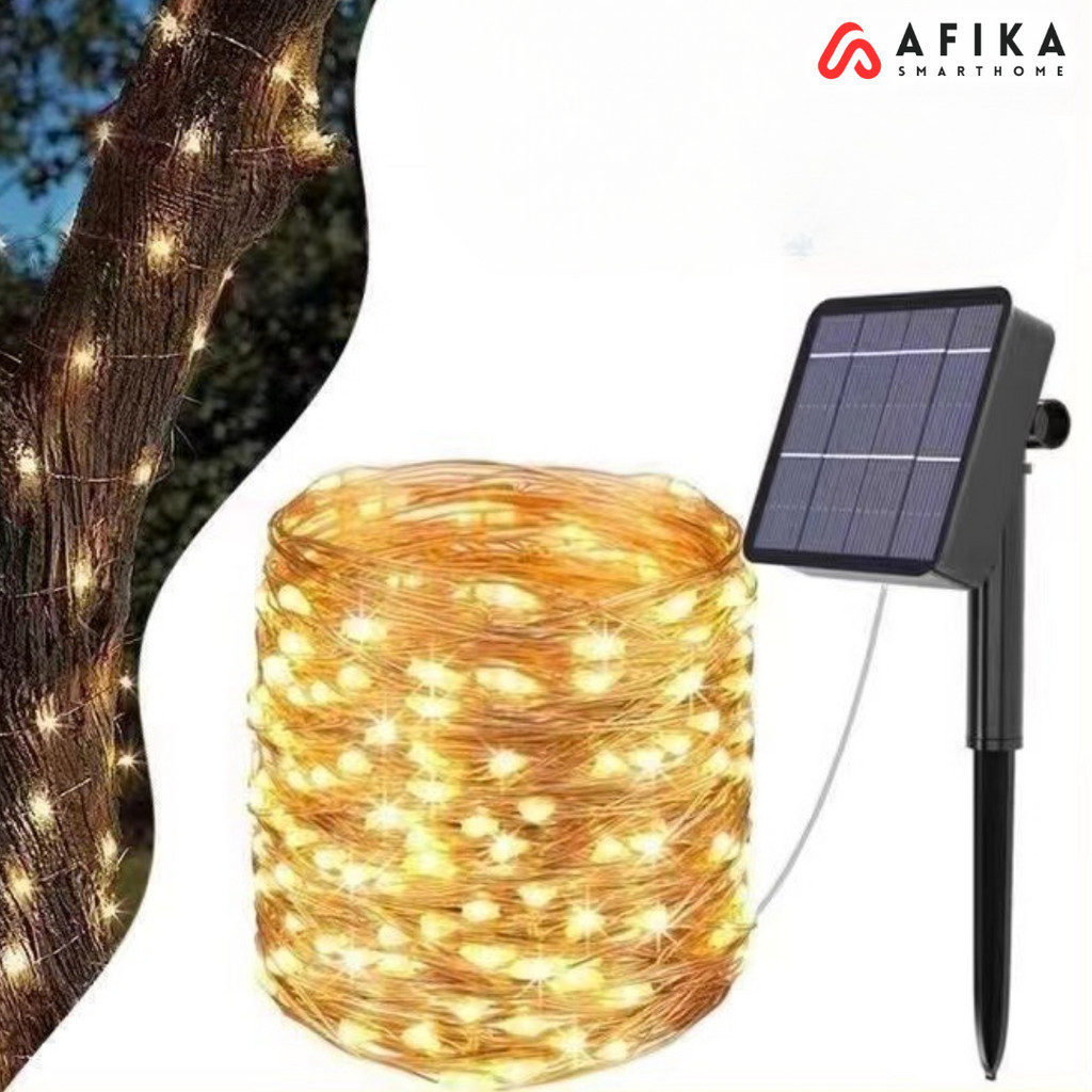 Jual Lampu Hias Solar Panel String Lights Waterproof 100 LED | Shopee ...