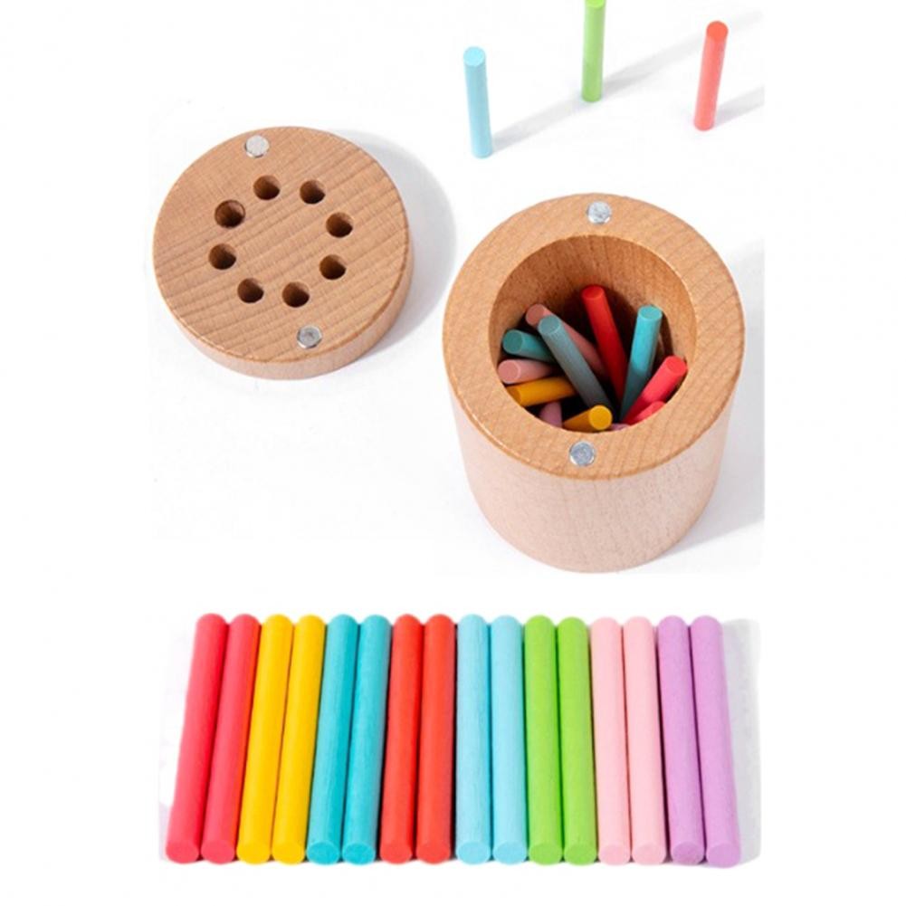 Jual Rainbow Color Scheme Toddler Toy Educational Wooden Color Sorting ...