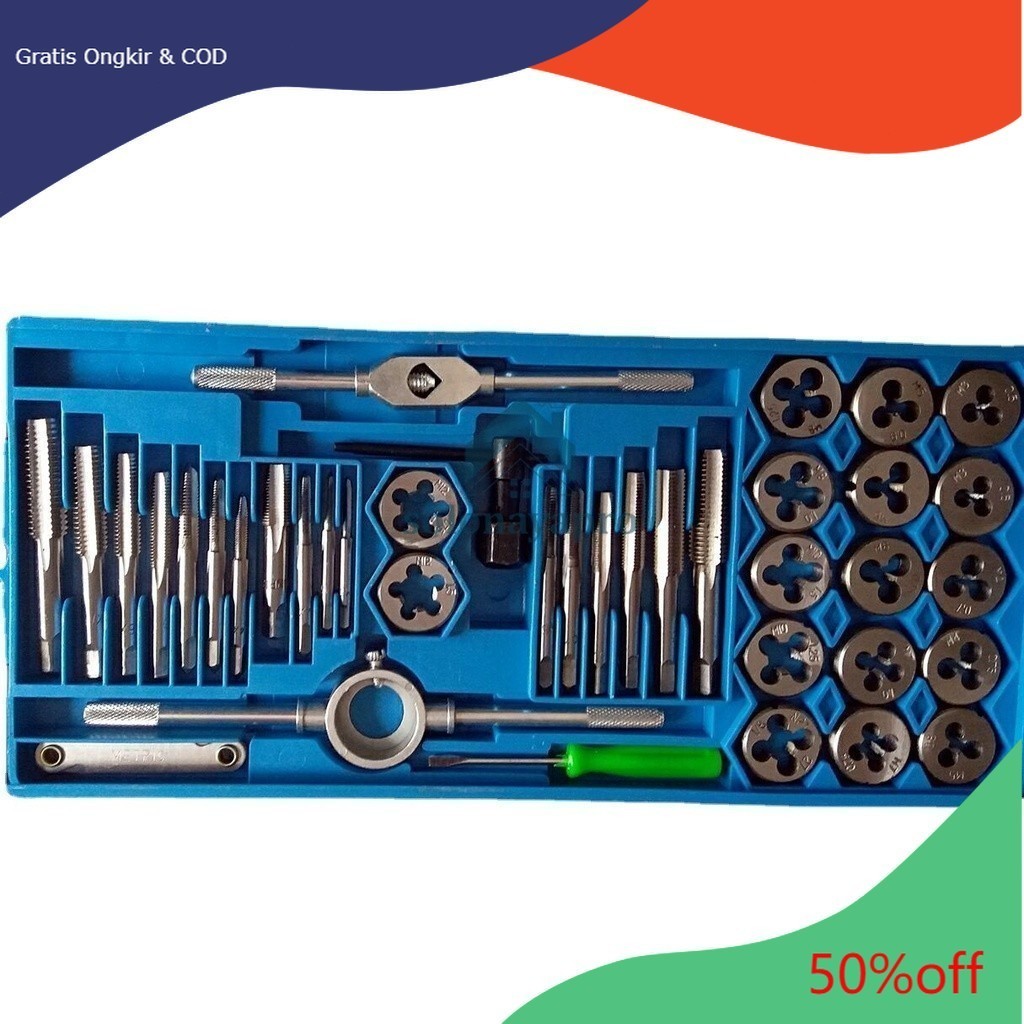 Jual [Ready] TAP DIE SET 40pcs Hand Gagang Tap Snai Sney Senai Snei ...