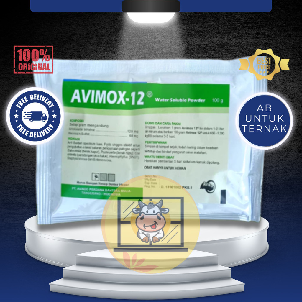 Jual AVIMOX 12 100 GRAM - Obat Snot Coli Berak kapur Berak hijau dan ...
