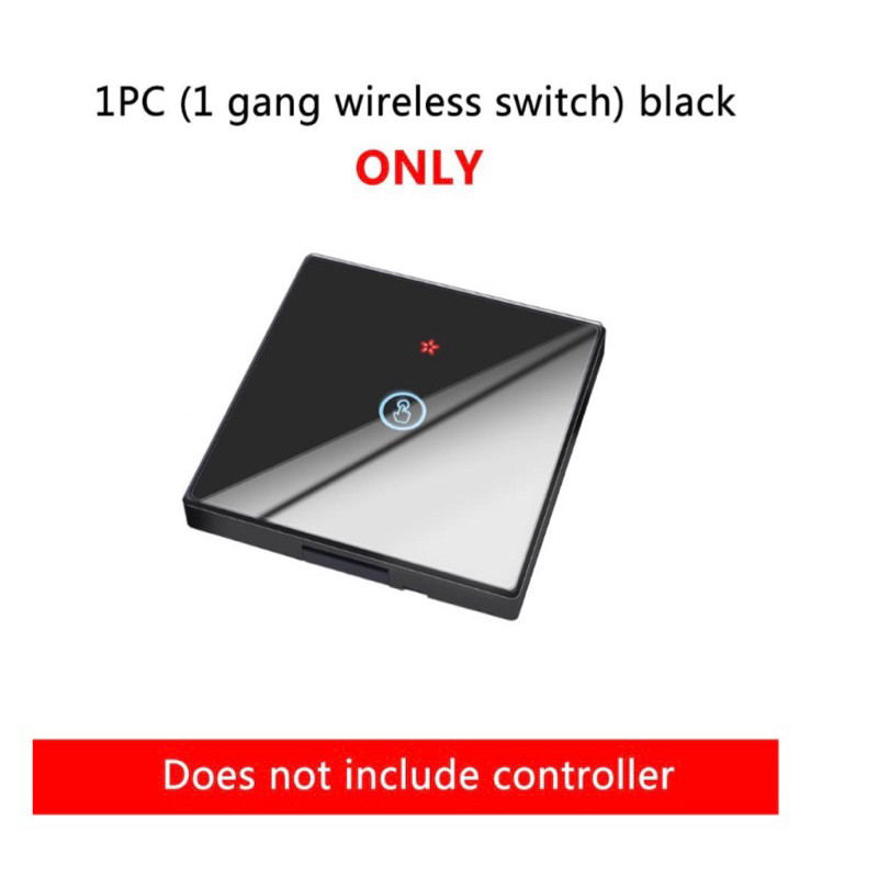 Jual smarthome Saklar RF433Mhz Black 1 Gang Smart Home Wireless Touch ...