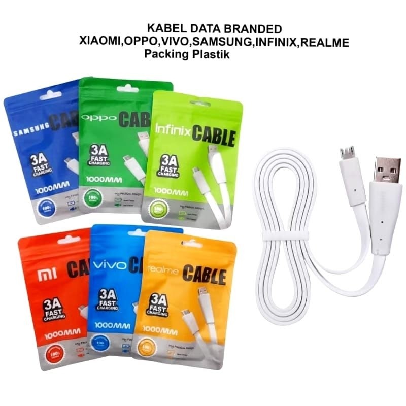 Jual [D.A] KD KABEL DATA BRANDED 3A USB MICRO SUPPORT FAST PACK PLASTIK ...