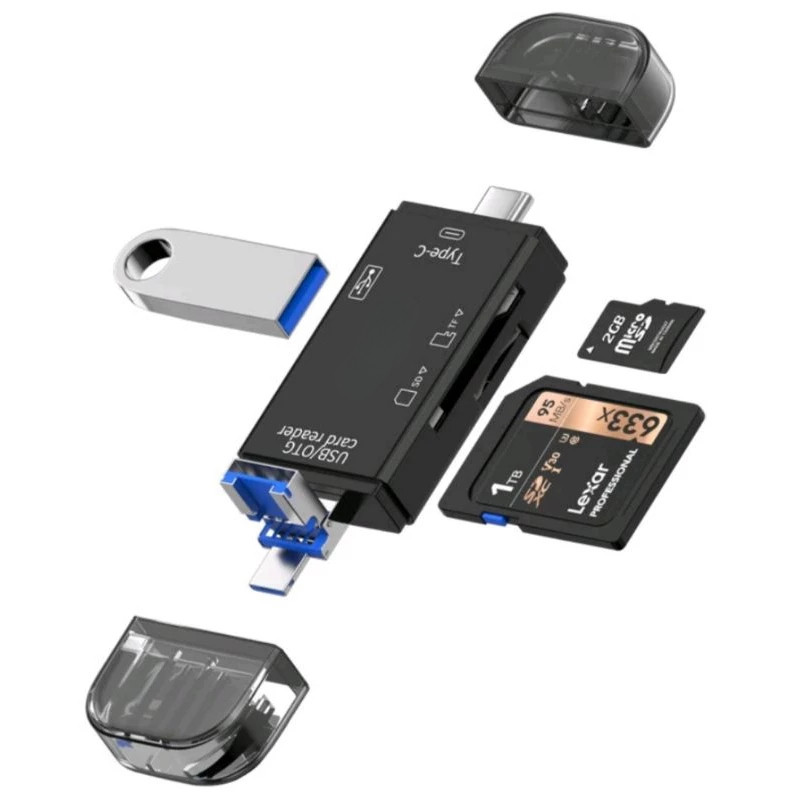 Jual Card Reader 6 In 1 Support USB 3.1 Type C / SD Card / Micro SD ...