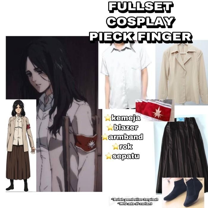 Jual NEW -Fullset Pieck finger cosplay costume attack on titan snk ...