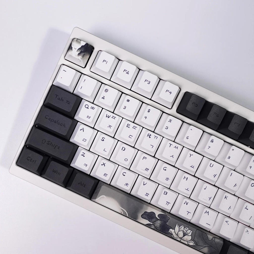Jual KBDiy Ink Lotus Keycap Cherry Profile Korean Keycaps PBT for ...