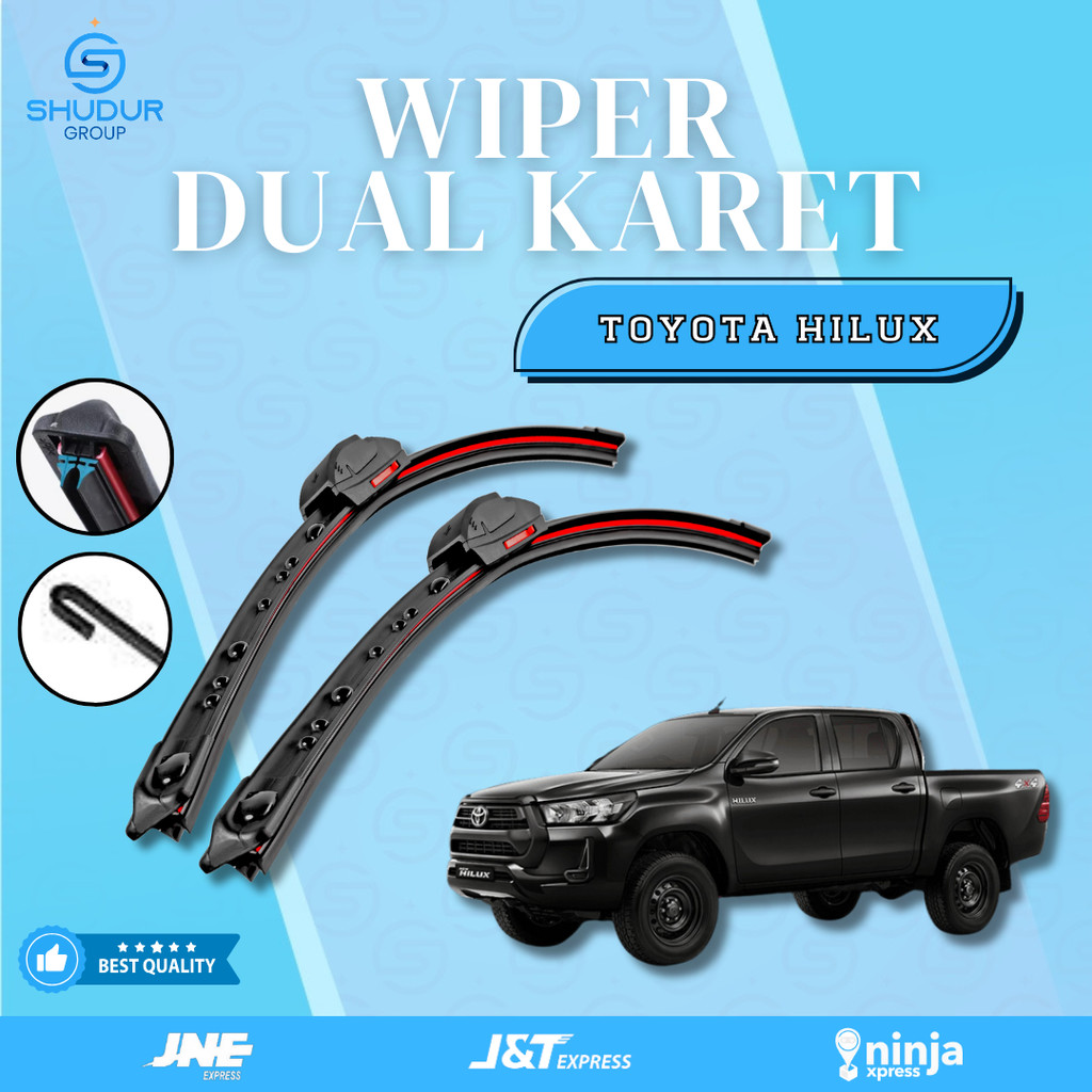 Jual Wiper Mobil Dual Blade Toyota Hilux Model Frameless 2 Lapis Karet 1Set Kiri Kanan | Shopee ...