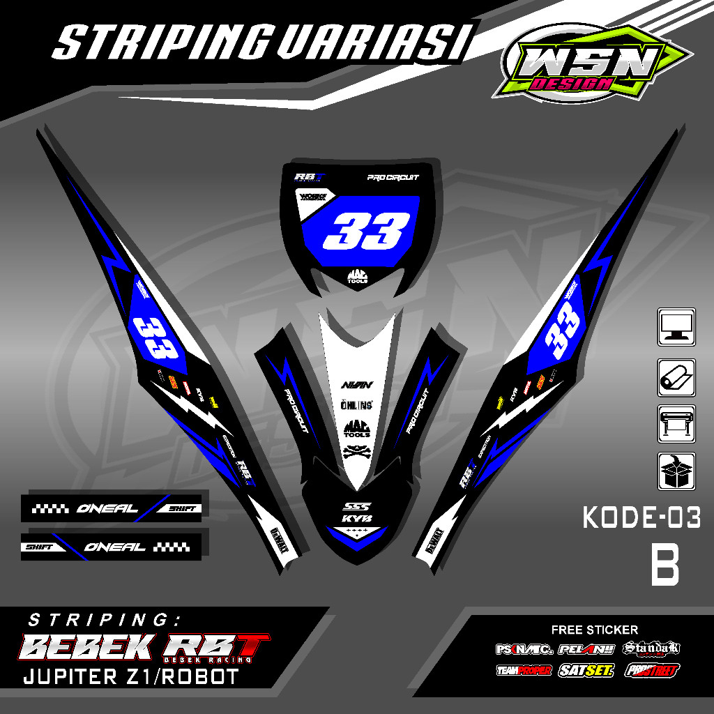 Jual Striping Yamaha Jupiter Z 1 Robot Motor Rbt Bebek Modif Supermoto ...