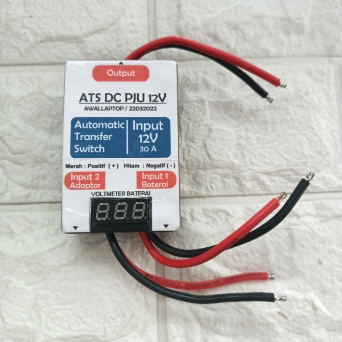 Jual automatic transfer switch ATS DC PJU backup 12V 30A with voltmeter ...