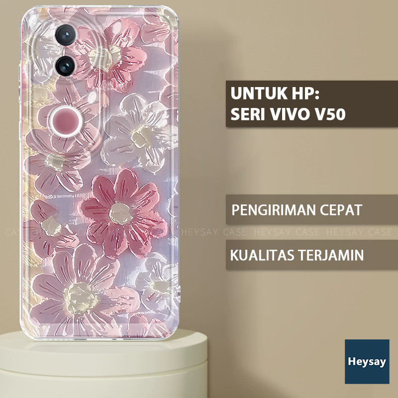 Jual Pink Flower Bunga Untuk Case Hp Vivo V50 5G Soft Casing Vivo V50 Lite Tk Cewek Terbaru Lucu ...