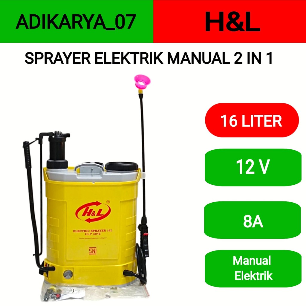 Jual Sprayer Elektrik Semprotan Hama 16 Liter Sprayer Elektrik Manual ...