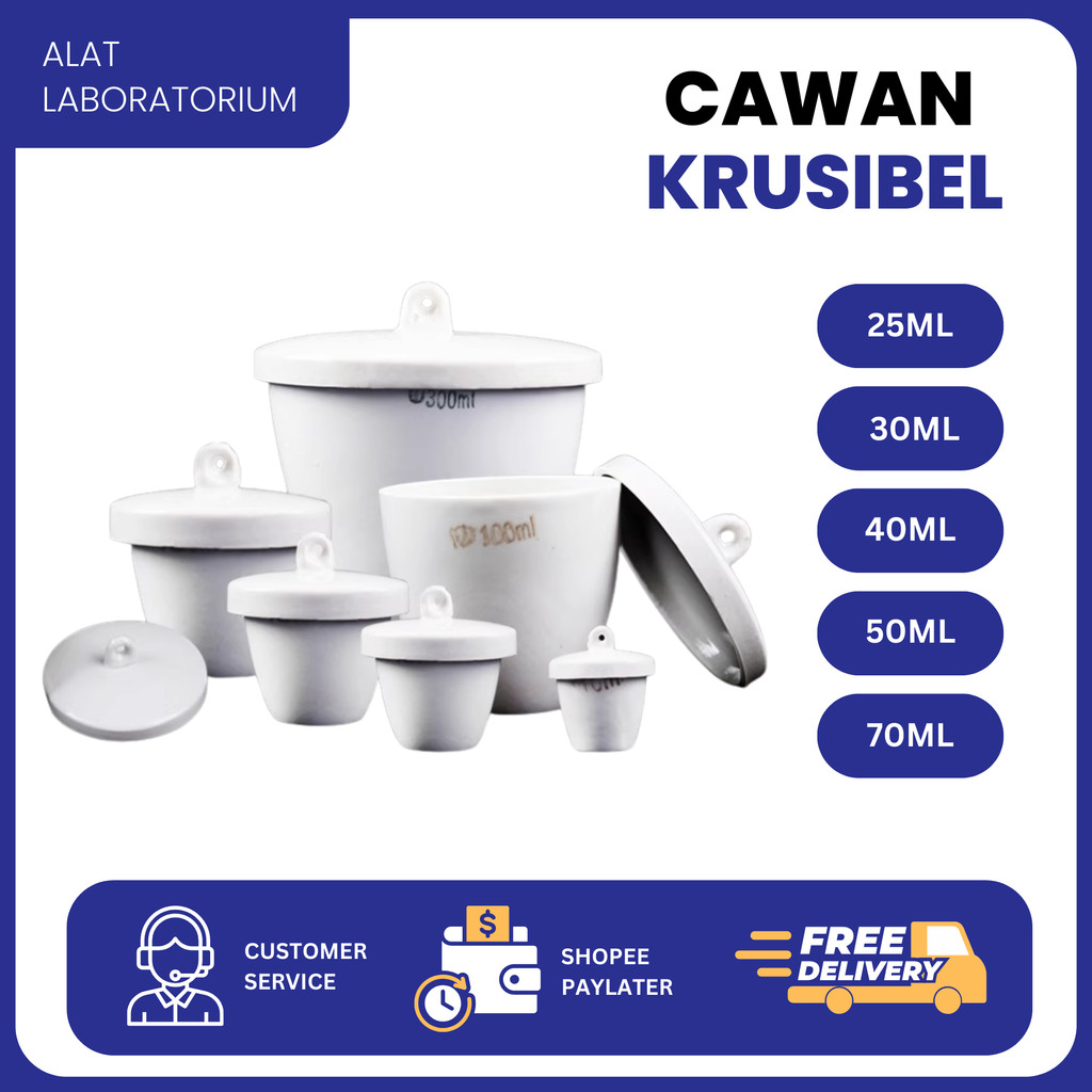 Jual Cawan Crucible Porcelin Crucible / Alat Laboratorium Lab Kimia Cawan Krusibel Porcelen 30ml ...