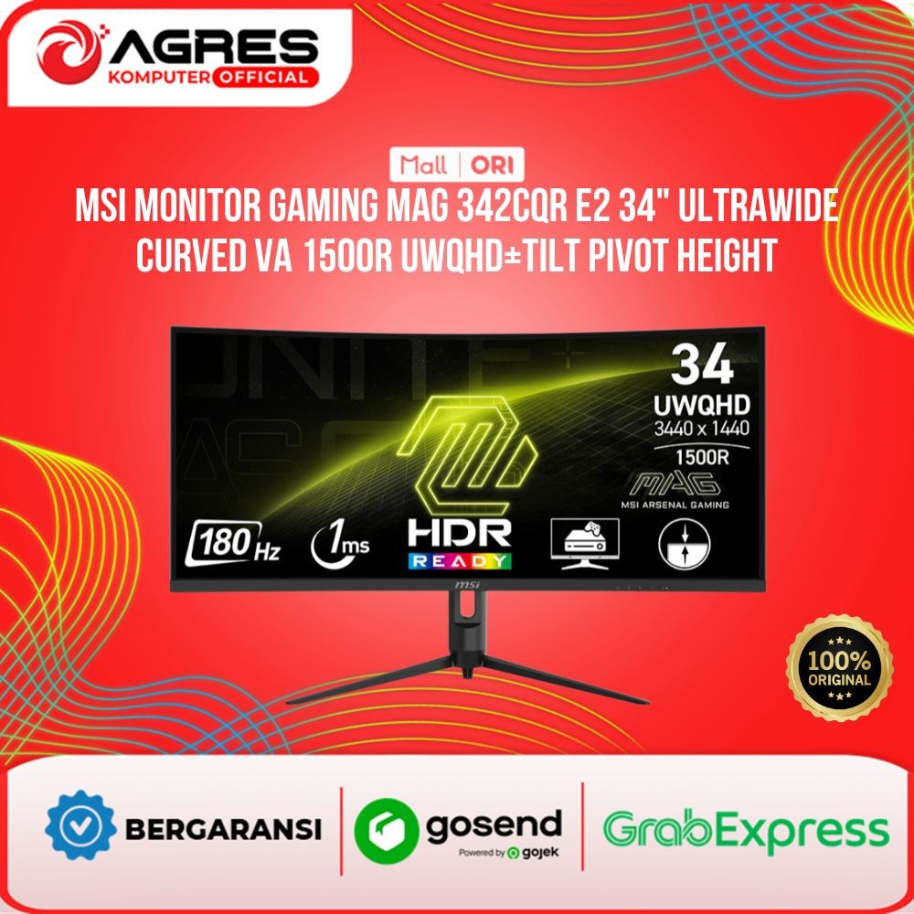 Jual MSI MONITOR GAMING MAG 342CQR E2 34" ULTRAWIDE CURVED VA 1500R UWQHD 1MS 180HZ HDR TILT ...