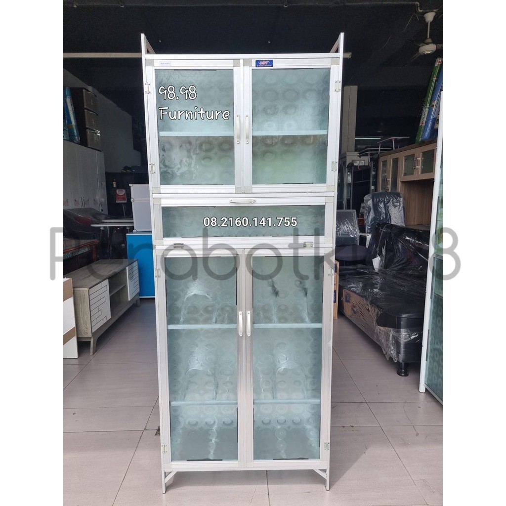Jual Rak Piring 2 Pintu 1 Laci - Lemari Sayur Dinding Aluminium - Rak ...