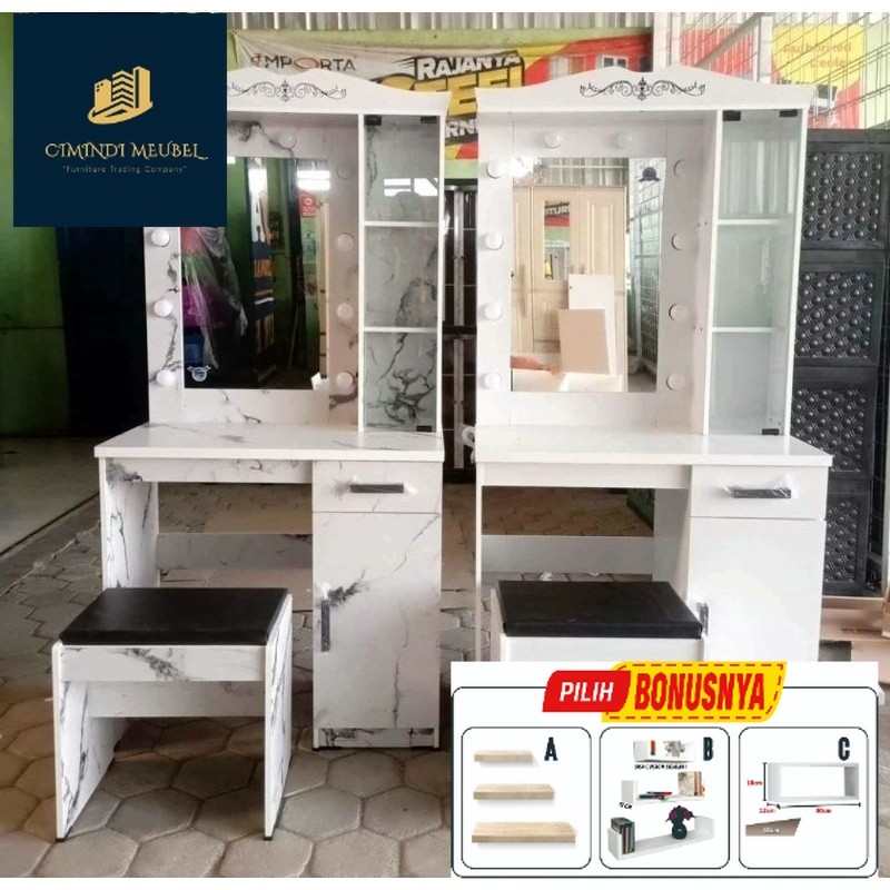 Jual PROMO Meja Rias Modern Minimalis / Meja Rias Lampu / Meja Rias ...