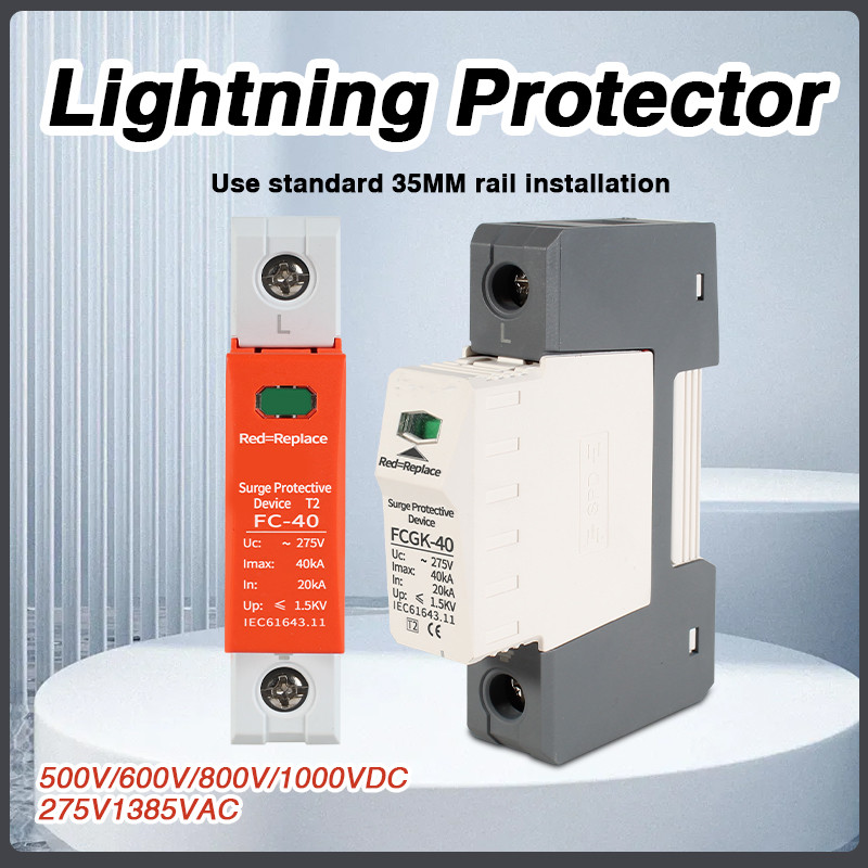 Jual 1P DC SPD 500V 600V 800V 1000V 20KA~40KA House Surge Protector Protective Low-voltage ...