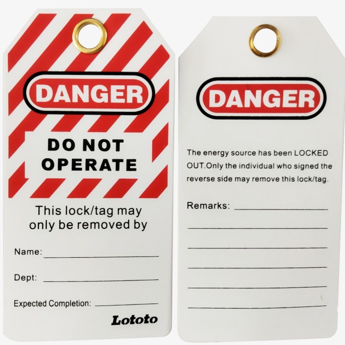 Jual LOTOTO L497A Safety Loto Lockout Tagout Tags (1bags isi 10pcs ...