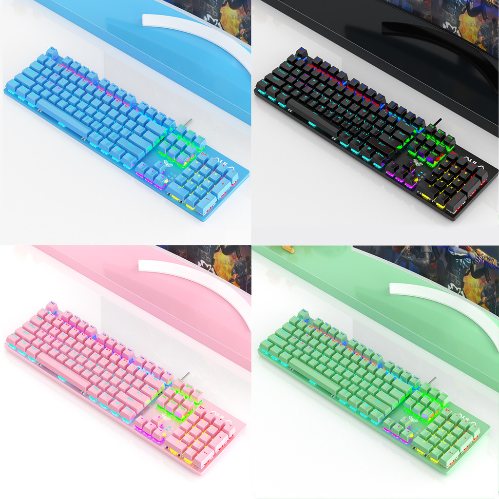 Jual AULA S2022 Mechanical Gaming Keyboard Wired 104 Keys Blue/Brown ...