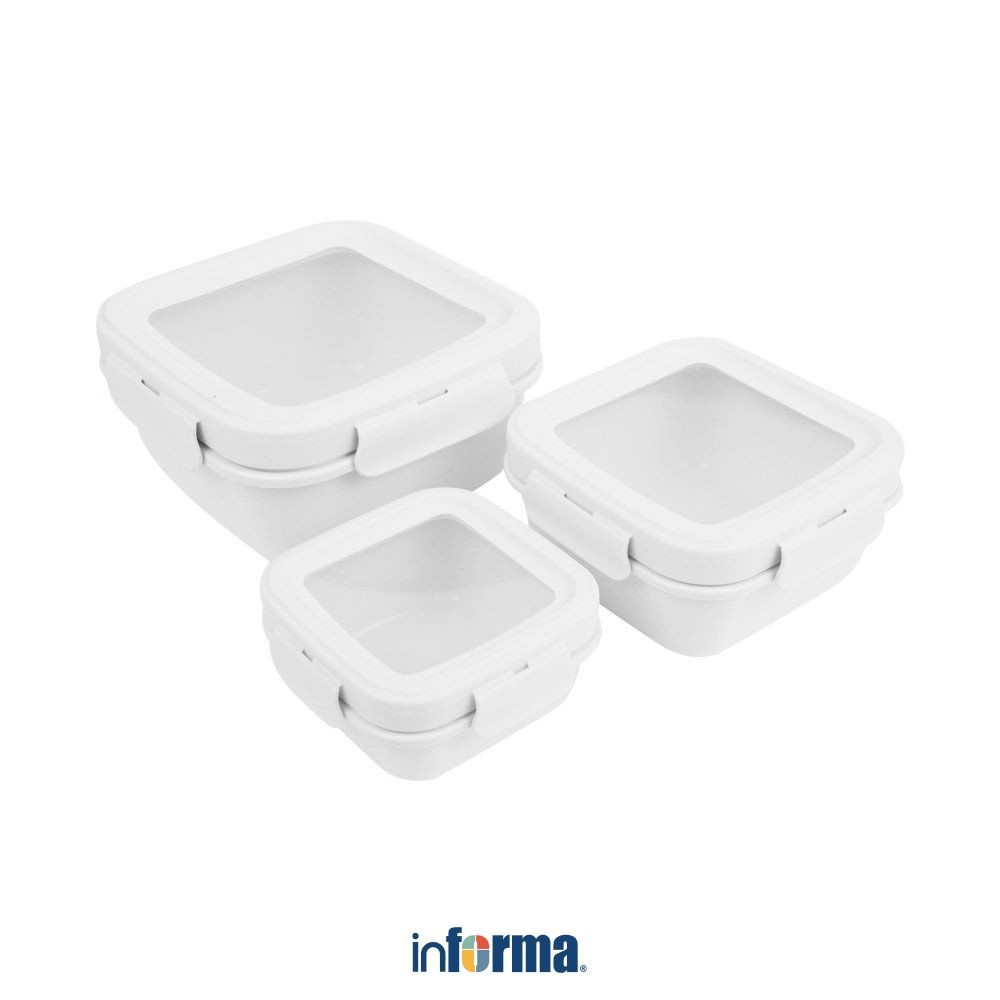 Jual Informa Appetite Set 3 Pcs Aria Wadah Makanan Square Food ...