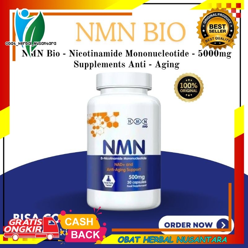 Jual NMN Bio 500mg 30 Capsul NMN MAX Suplemen NMN VITAMIN B - Nicotinamide Mononucleotode ...
