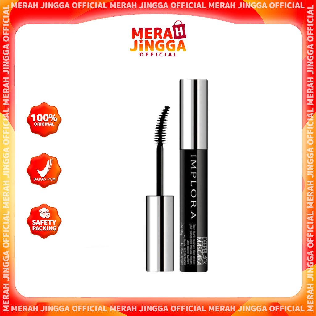 Jual IMPLORA Deep Black Mascara | Merah Jingga Official | Shopee Indonesia