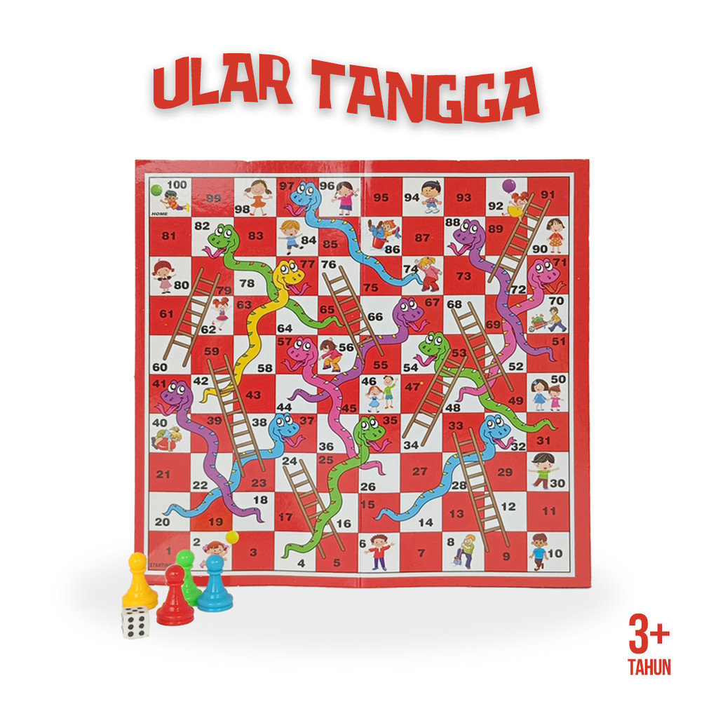 Jual Mainan Ular Tangga Set Snake Ladders - Mainan Keluarga Fun Game ...